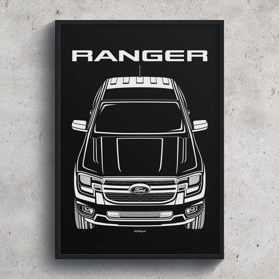 Ford Ranger Poster 2023-2024 Art Print, Pickup Truck Illustration ...
