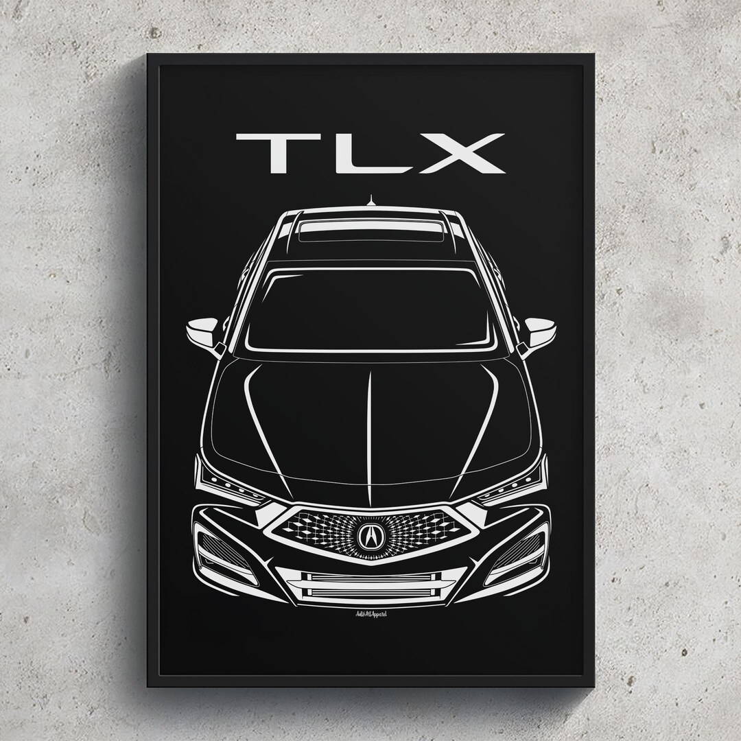 Acura TLX 2021 2023 Poster JDM Print Man Cave Decor Garage Wall Art Car ...