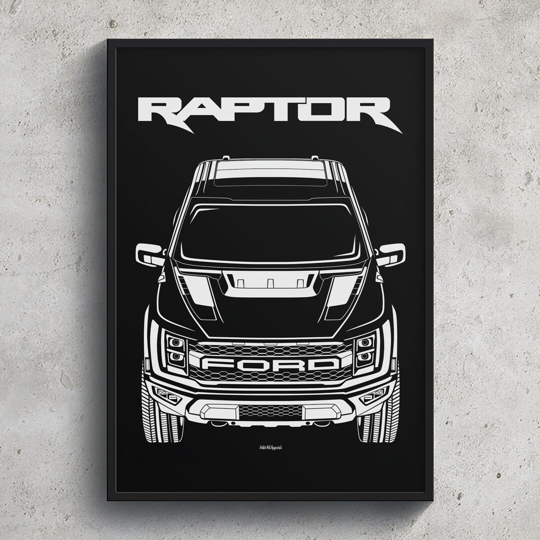 Ford F150 Raptor 2021 2023 Poster Art Print Garage Wall Decor Car Gifts ...