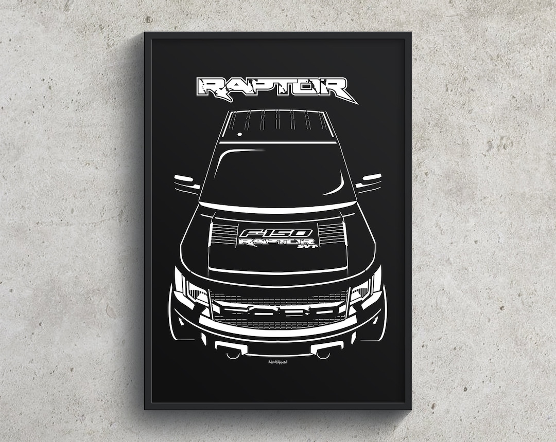 Ford F150 SVT Raptor 2010 2014 Poster F 150 Raptor Garage Decor Wall ...