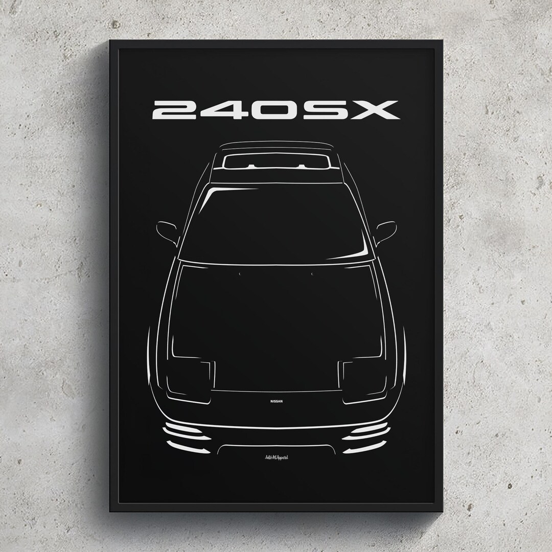 240sx Se Poster: Nissan S13 Outline Silhouette, Minimal JDM Garage Art ...