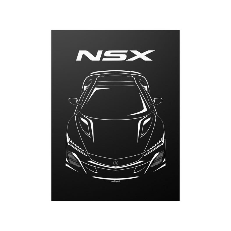 Acura NSX Type S Poster - JDM Racing Car Wall Art - Minimal Silhouette ...