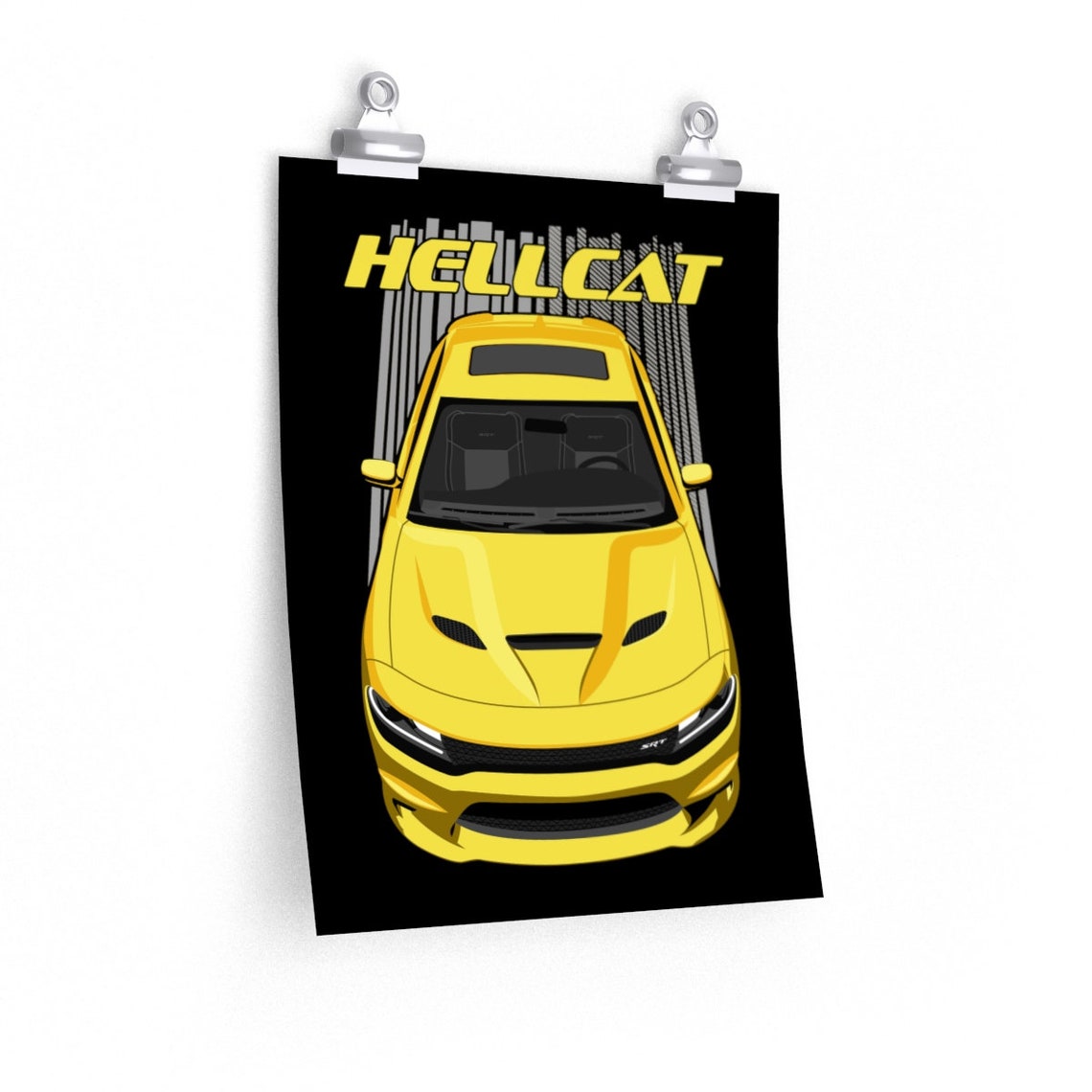 Dodge Charger Hellcat Poster Yellow Hellcat Poster Hellcat | Etsy