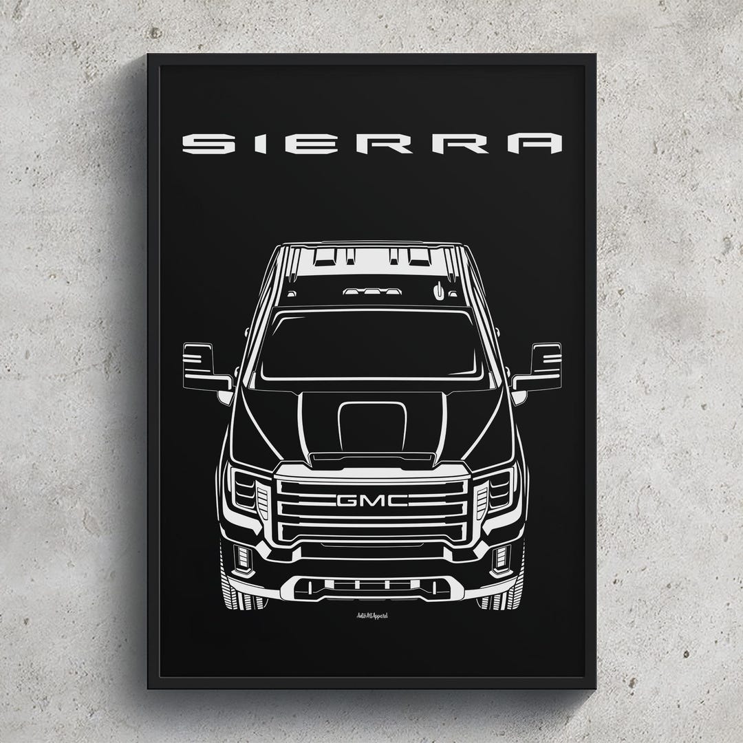 GMC Sierra HD 2020 2023 Poster Art Print Garage Wall Decor Car Gifts ...