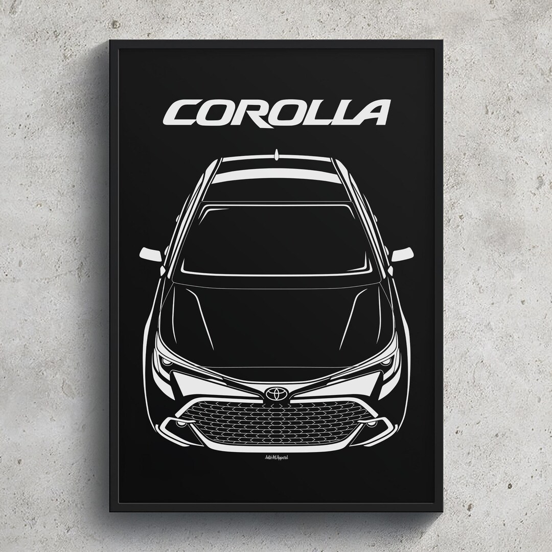 Corolla JDM Poster Wall Art: Toyota 2023-2024 Minimalist Car Silhouette ...