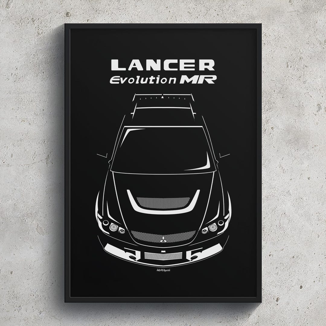 Mitsubishi Lancer Evolution IX Evo 9 2005 2007 Poster JDM Print Man ...