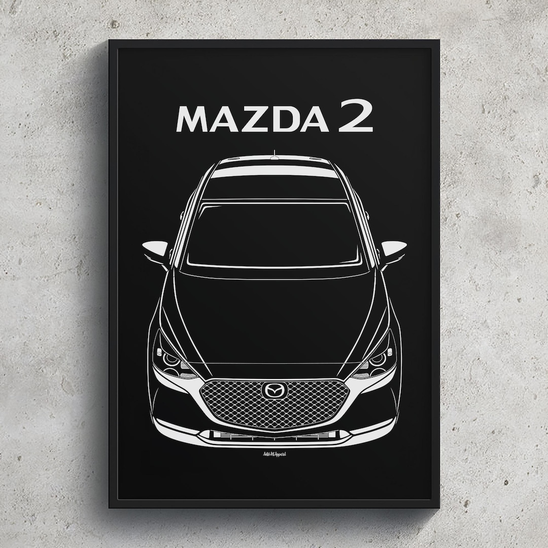 Mazda Mazda2 2020 2022 Poster JDM Print Man Cave Decor Garage Wall Art ...
