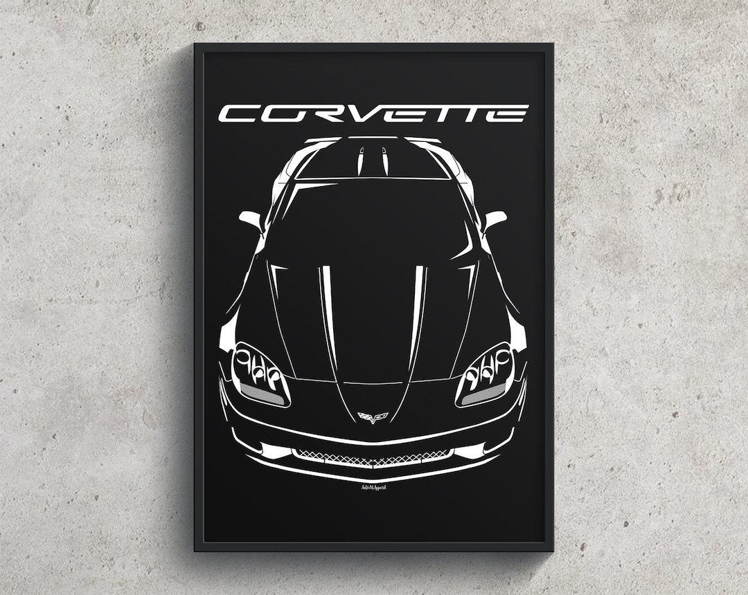 Chevrolet Corvette C6 Poster LS2 LS3 Corvette Print Garage Decor Wall ...
