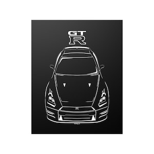 Nissan GTR R35 2007 2016 Poster JDM Print Man Cave Decor Garage Wall ...