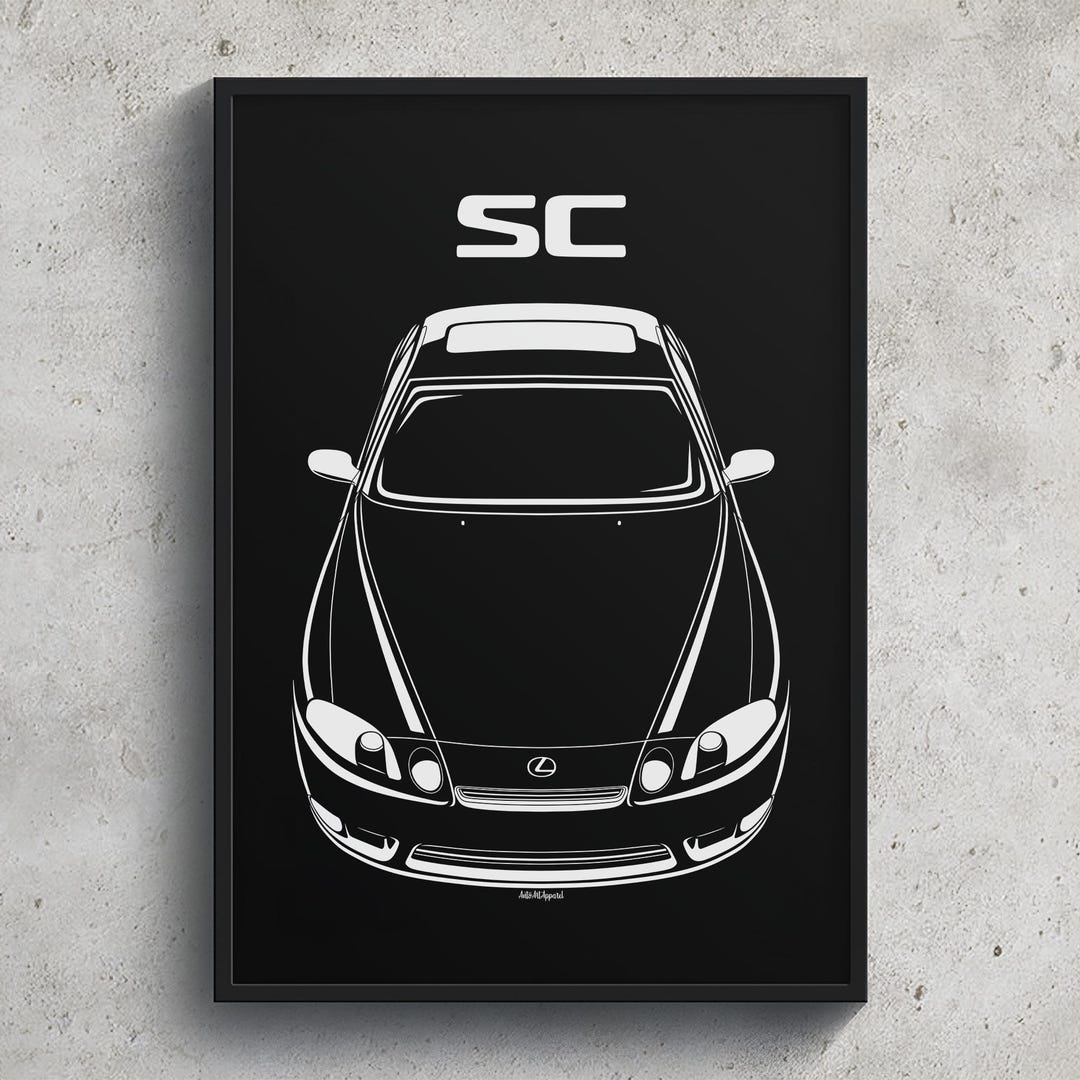 Lexus SC 1997 2000 Poster JDM Print Man Cave Decor Garage Wall Art Car ...