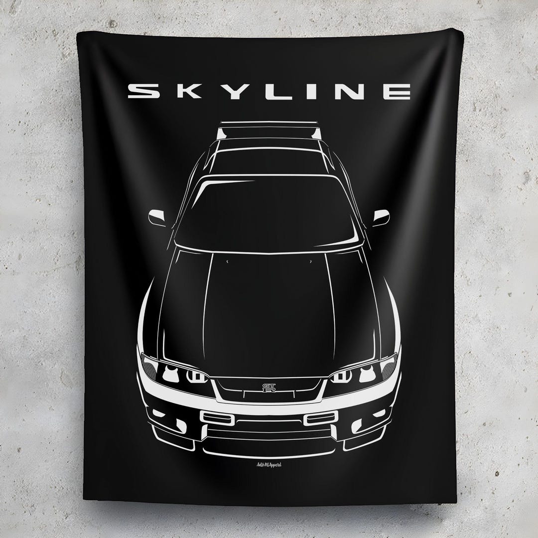 Nissan Skyline GTR V Spec R33 Tapestry Wall Art JDM Decor Garage Wall ...