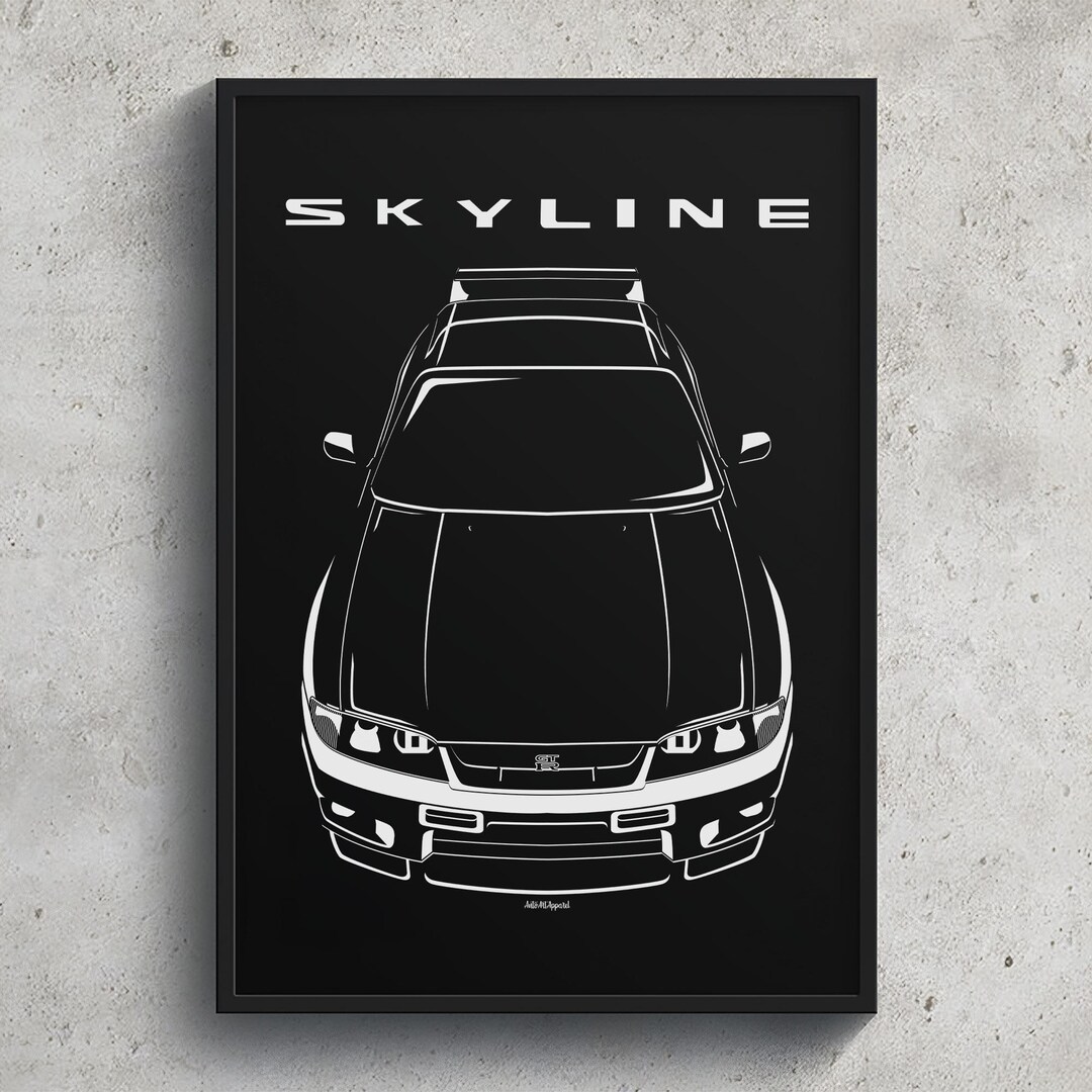 Nissan Skyline GTR V Spec R33 Poster JDM Print Man Cave Decor Garage ...