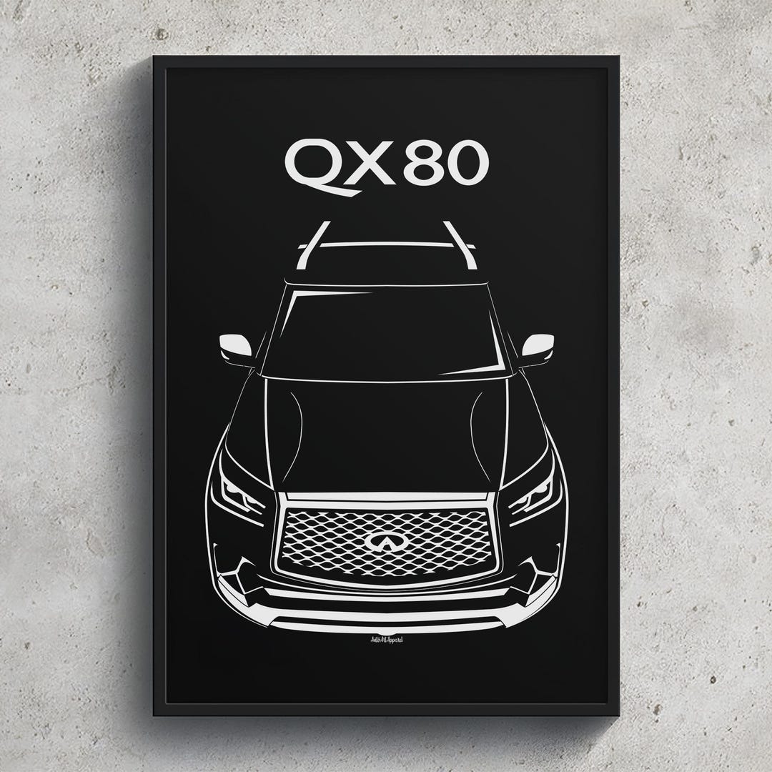 Infiniti QX80 Luxury SUV Poster, Minimal Emblem Silhouette (multiple ...