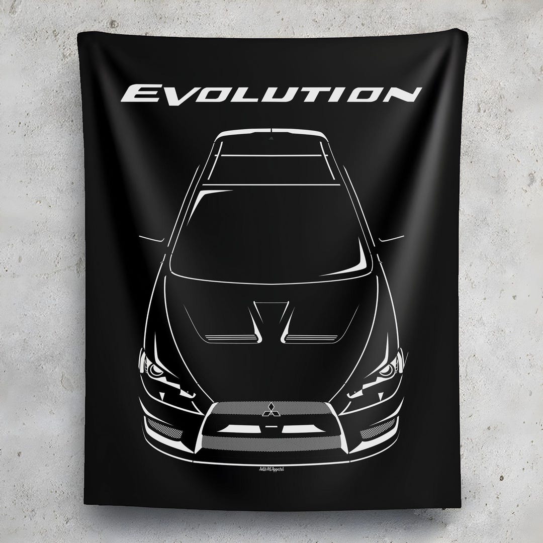 Mitsubishi Lancer Evolution X Evo 10 2008 2016 Tapestry Wall Art JDM ...