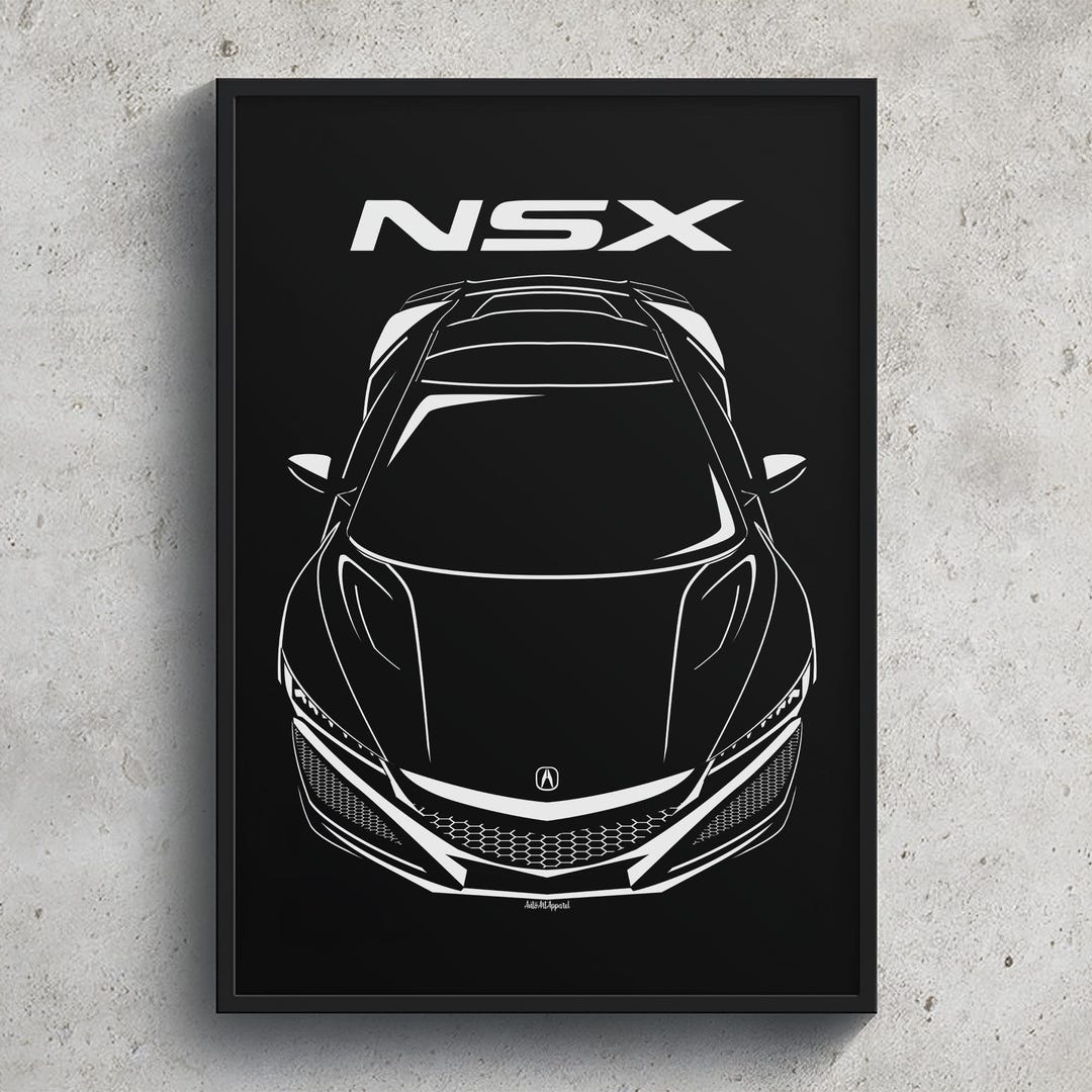 Acura NSX 2016 2021 Poster JDM Print Man Cave Decor Garage Wall Art Car ...