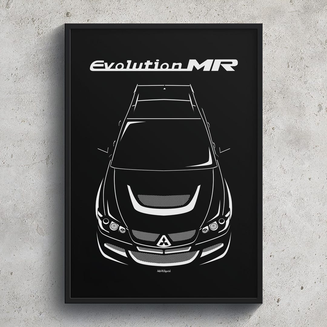 Evo 8 Poster Mitsubishi Lancer Evolution VIII: JDM Rally Car Art ...