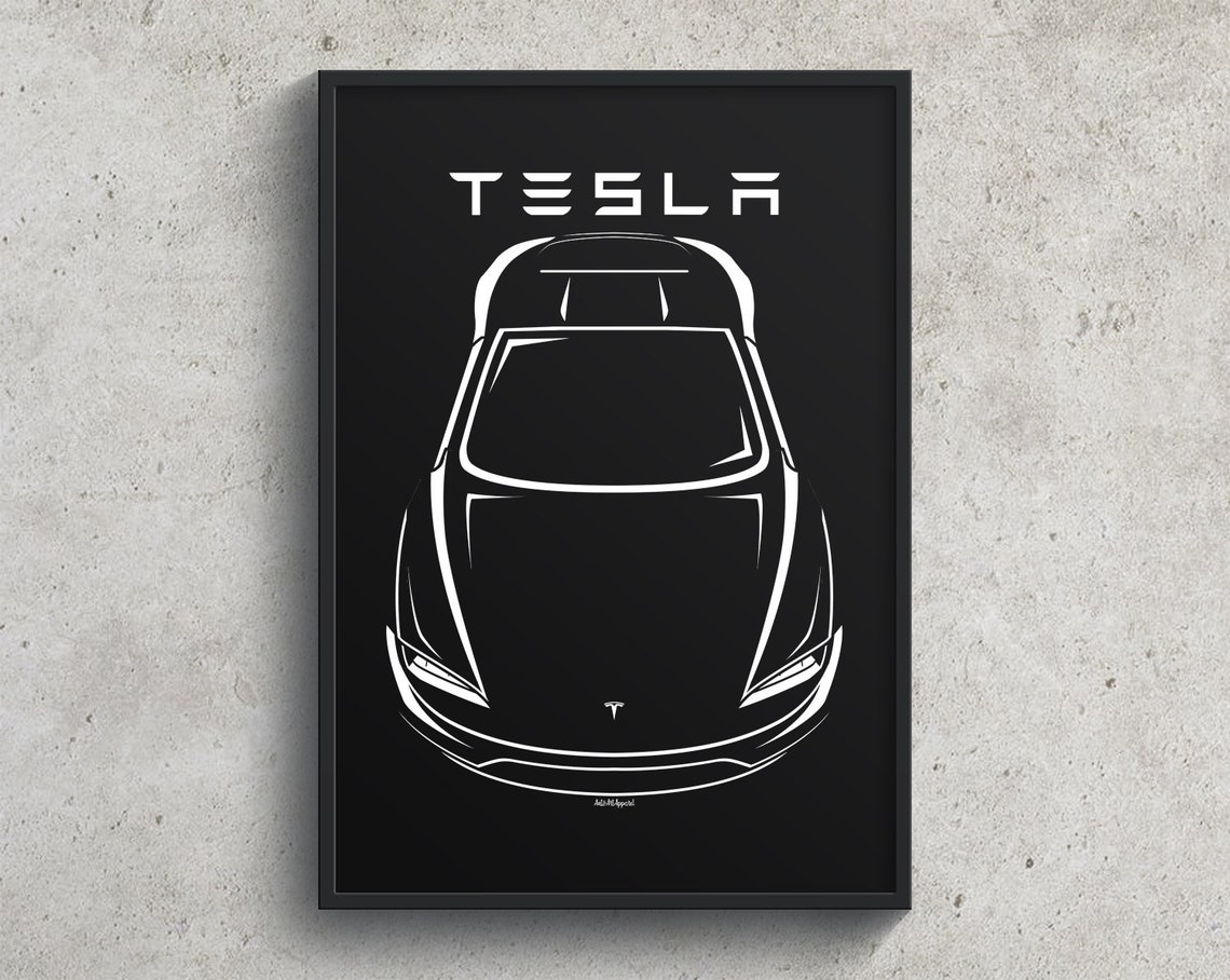Tesla Roadster 2020 Poster Tesla Wall Art Gifts Electric | Etsy