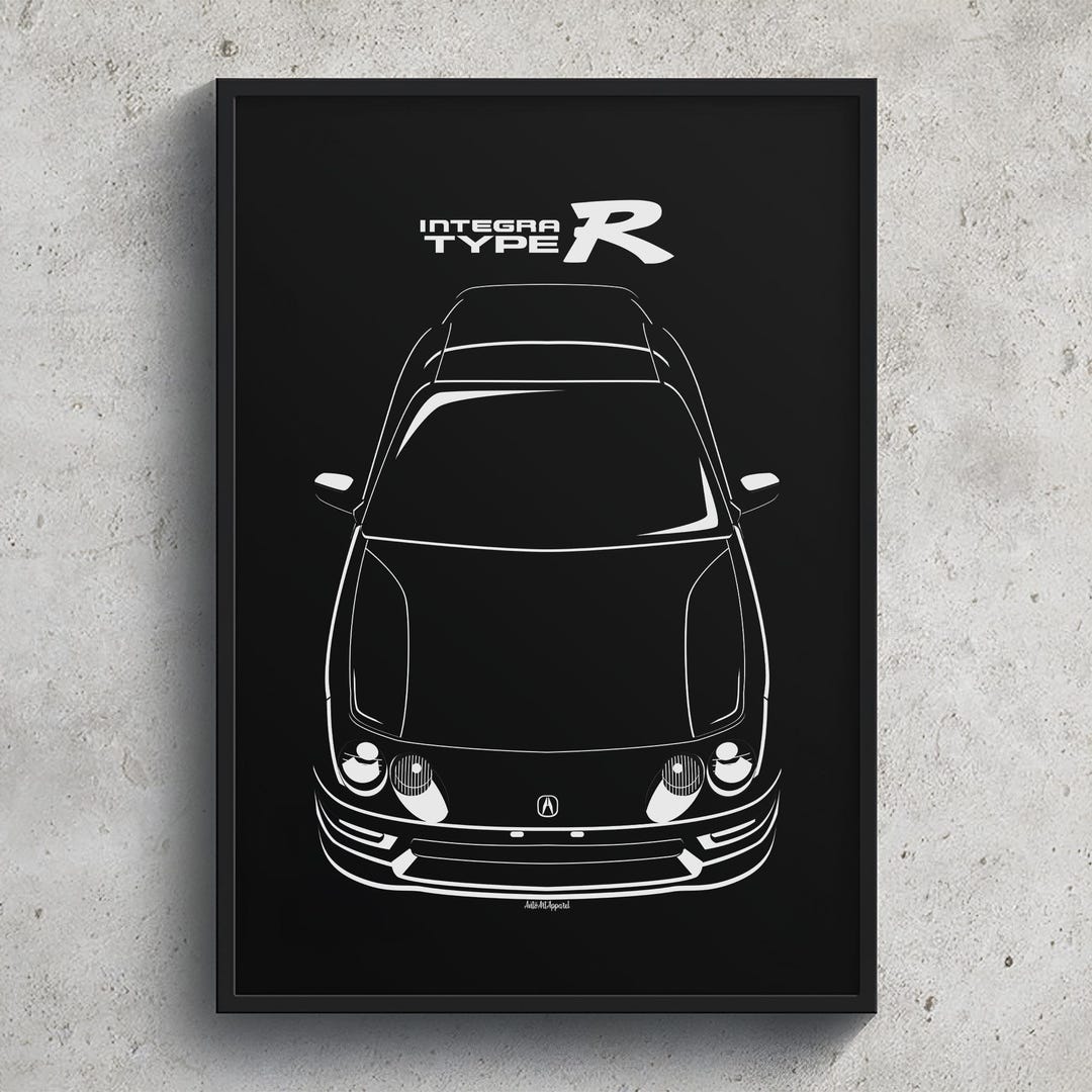 Acura Integra Type R 1997 2001 Poster JDM Print Man Cave Decor Garage ...