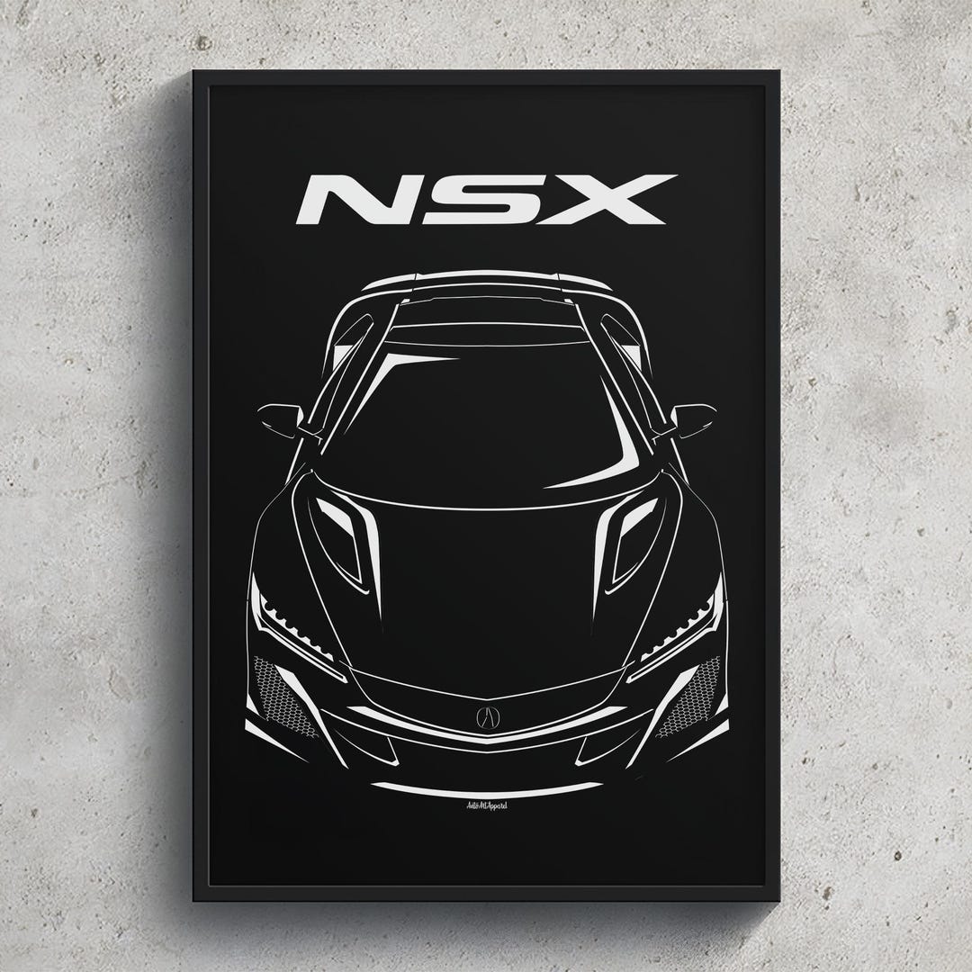 Acura NSX Type S Poster - JDM Racing Car Wall Art - Minimal Silhouette ...