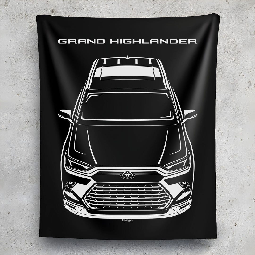 Toyota Grand Highlander 2024 Tapestry Wall Art JDM Decor Garage Wall ...