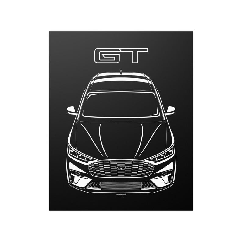 Mustang Mach E GT Poster: Modern Electric Car Wall Decor, Ford ...