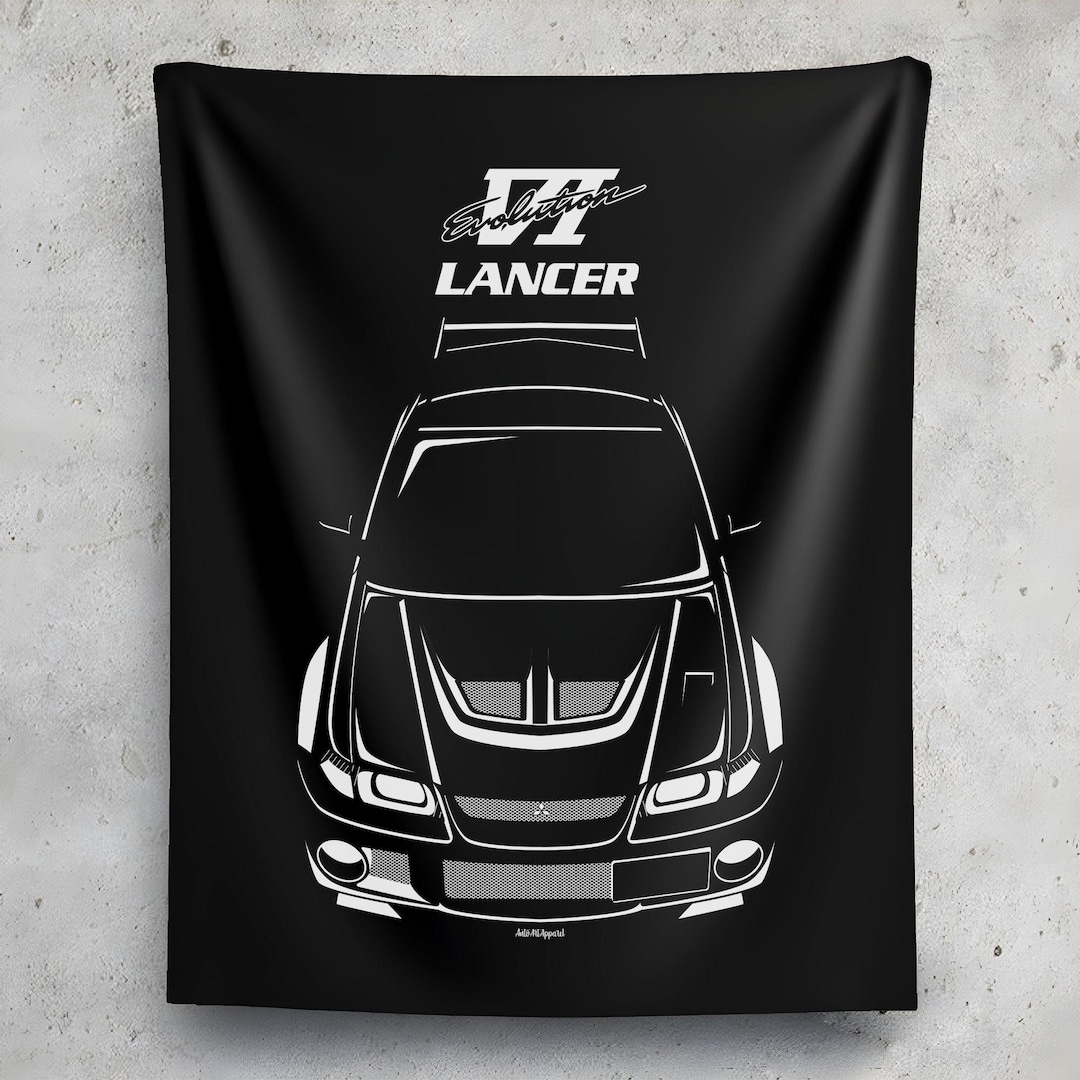 Mitsubishi Lancer Evolution VI 1999 2001 Tapestry Wall Art JDM Decor ...