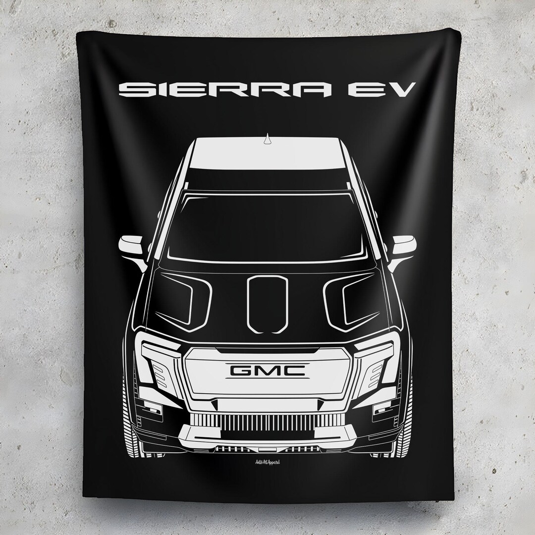 GMC Sierra EV Tapestry Cars Art Print Garage Decor Car Enthusiasts Gift ...