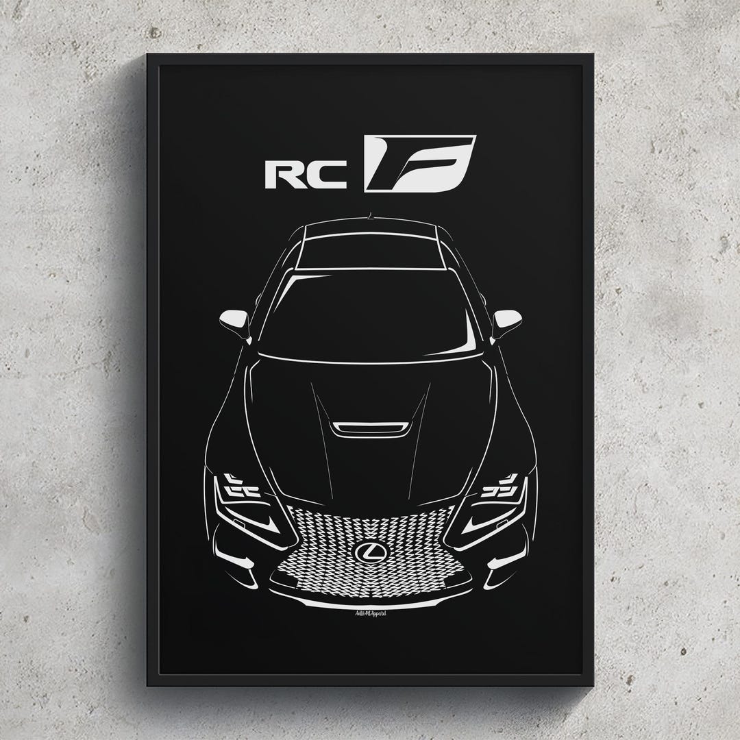 RC F Poster JDM Car Art, Lexus Silhouette Outline (2015-2022 Models ...