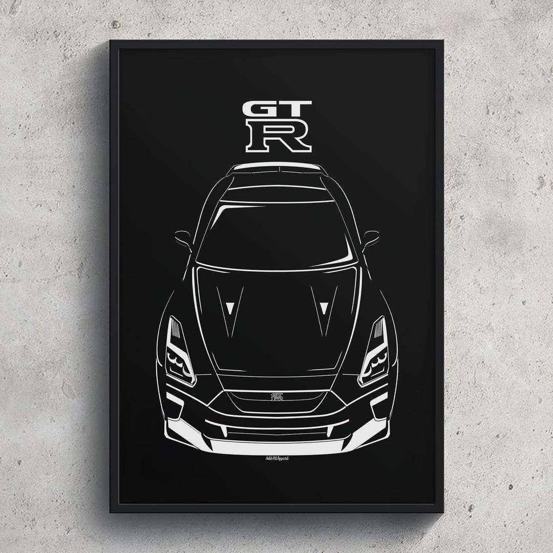 Nissan GTR R35 2017 2021 Poster JDM Print Man Cave Decor Garage Wall ...