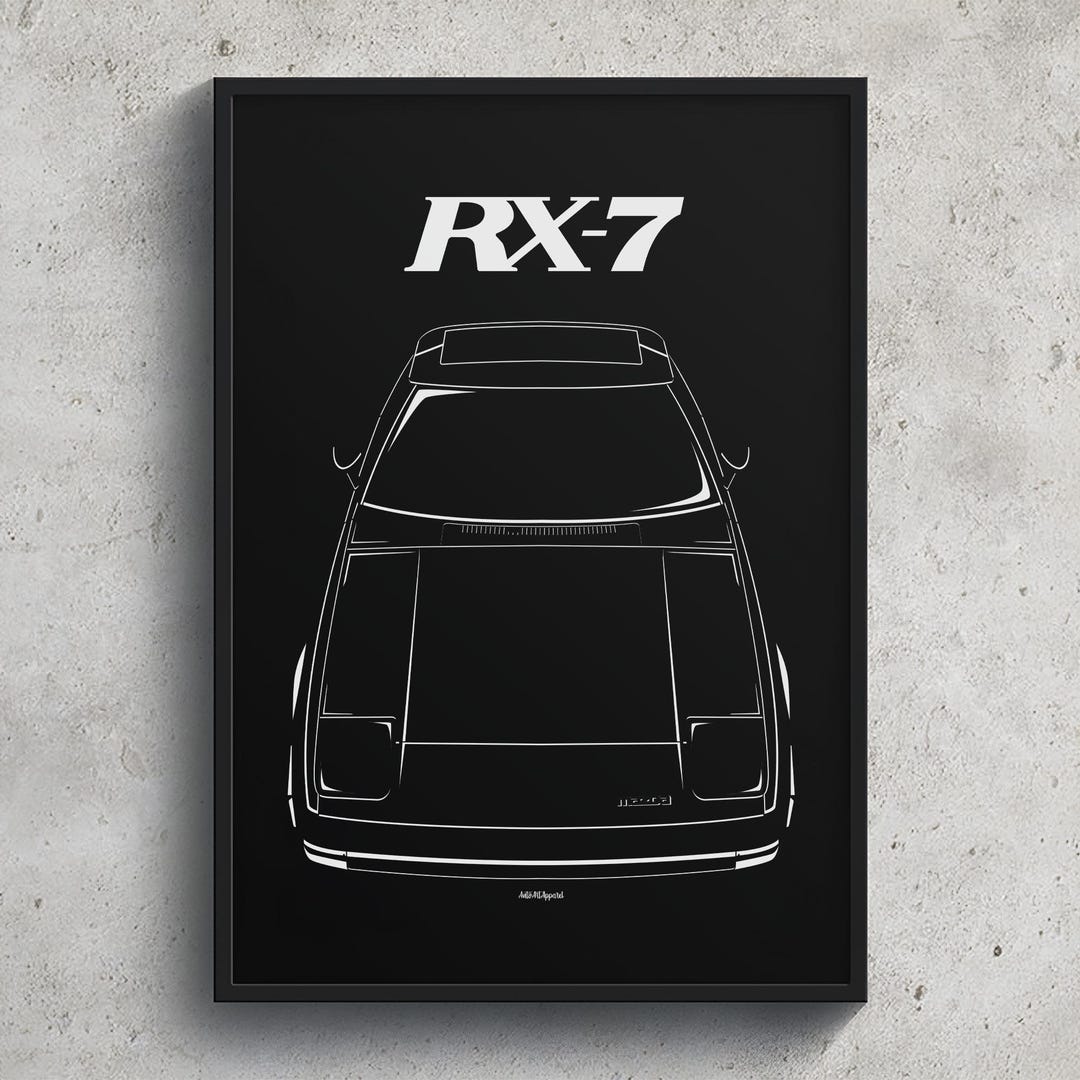 Mazda RX 7 1st Gen Poster JDM Print Man Cave Decor Garage Wall Art Car ...