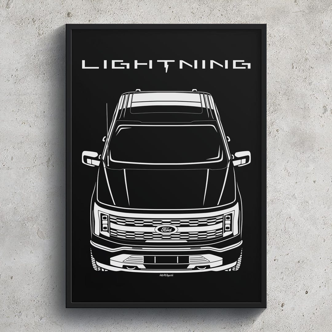 Ford F150 Lightning Poster - Electric Truck Wall Art - 2022-2024 ...