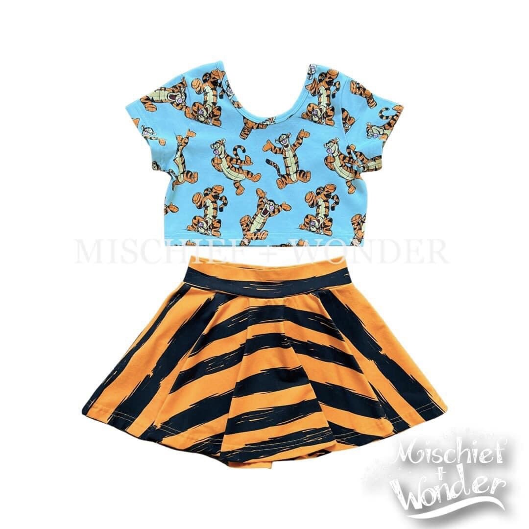 Character Inspired Tiger Crop Top and Skort Set READY TO SHIP - Etsy