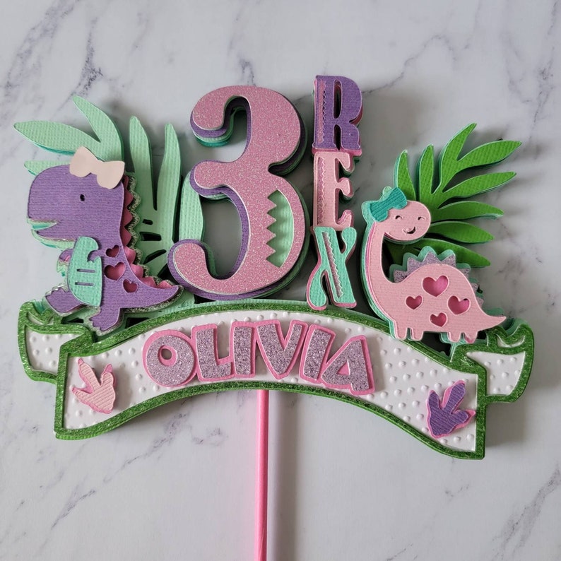 3 Rex Cake Topper in Kenzie - Etsy