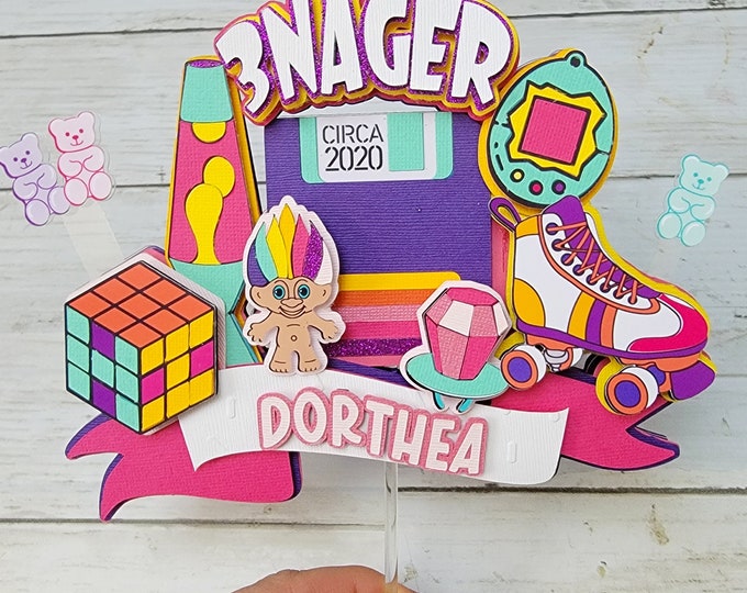 90s Retro 3nager Threenager Cake Topper - Etsy