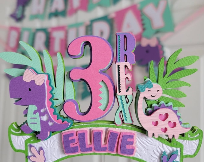 3 Rex Cake Topper in Kenzie - Etsy