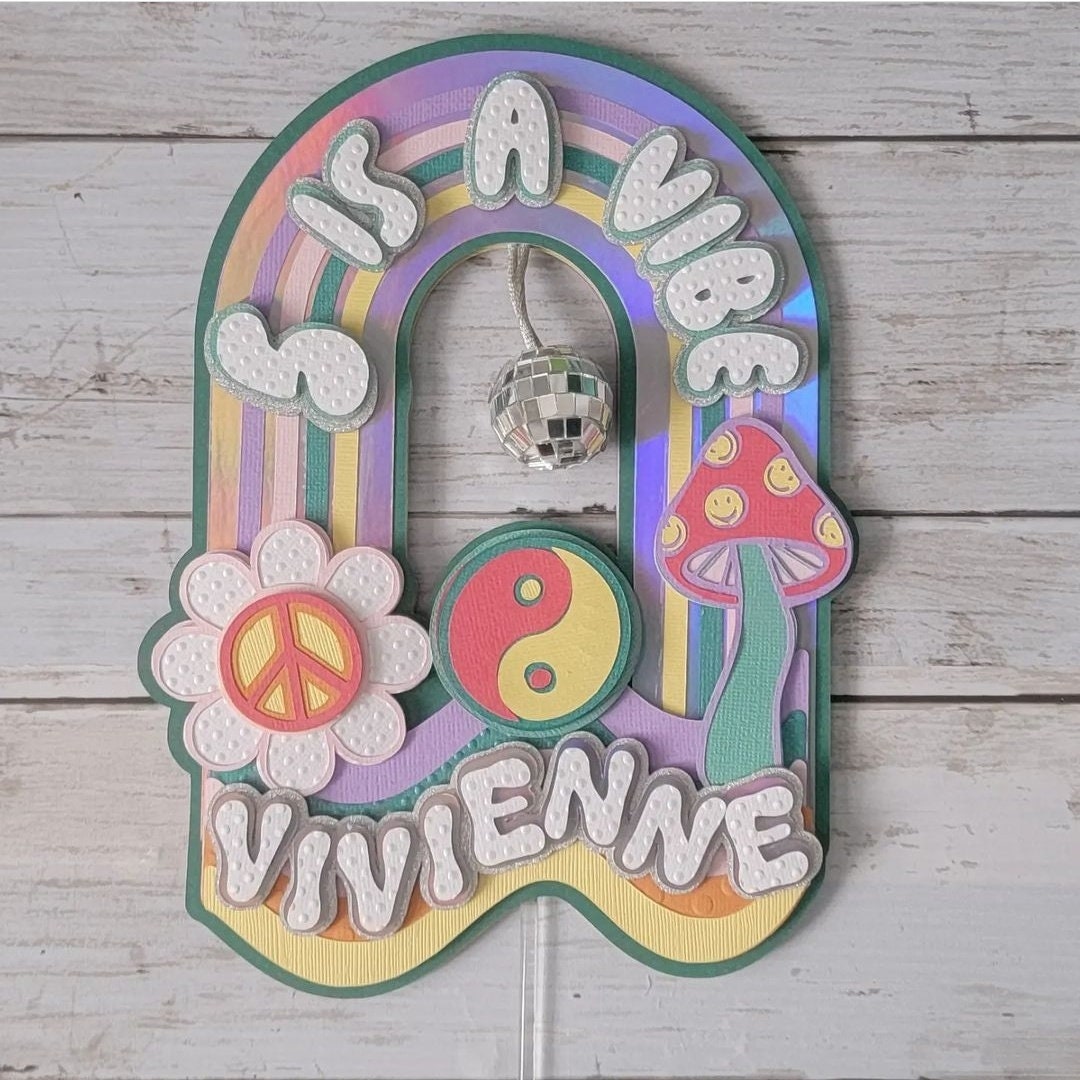 Customized Groovy Disco Ball Topper Groovy One Two Groovy 4ever Groovy ...