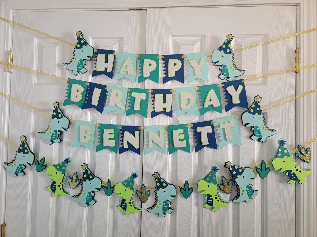 3 Rex Dinosaur Bunting Banner in Emilio - Etsy