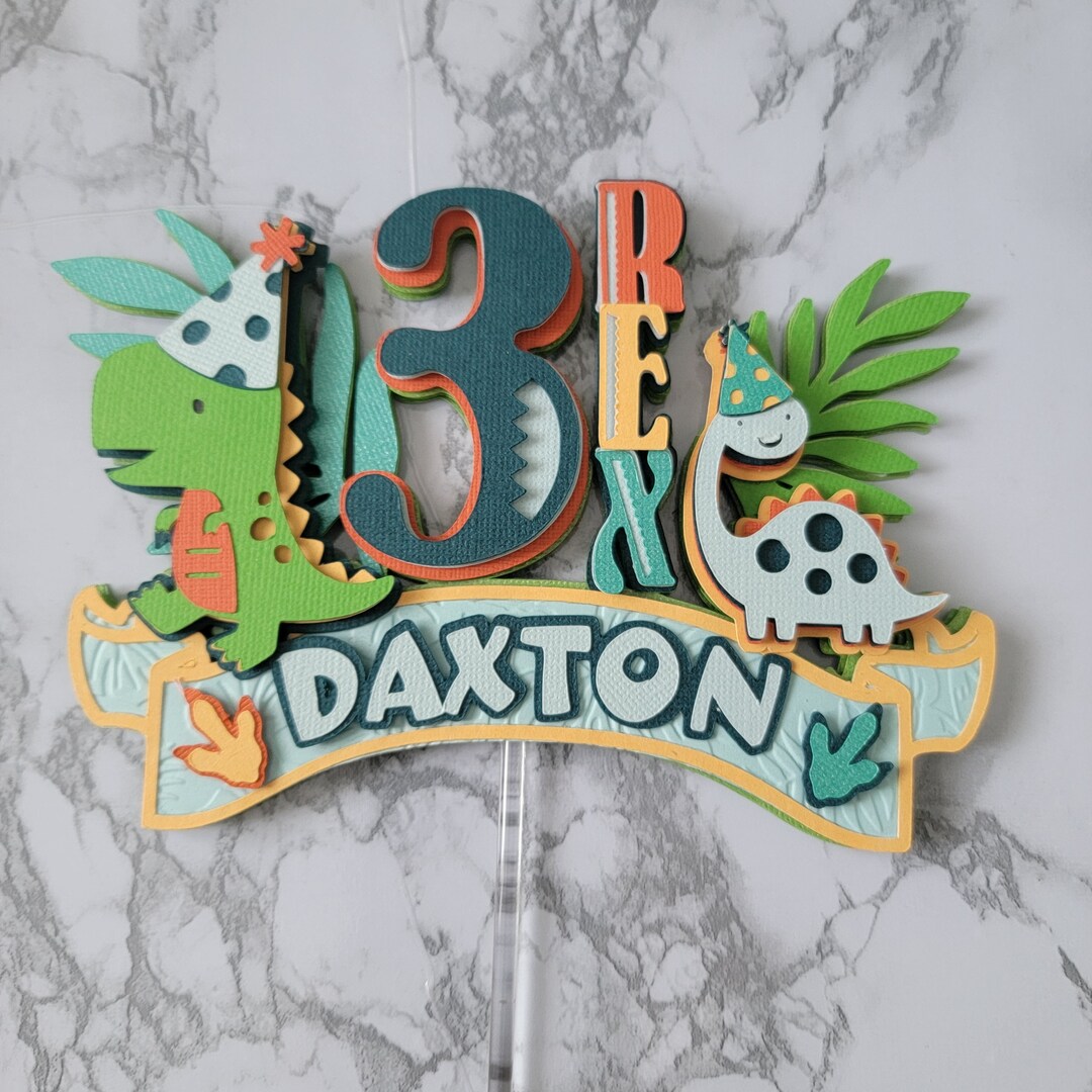3 Rex Cake Topper in Daxton - Etsy