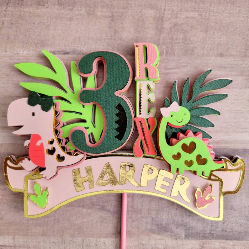 3 Rex Girls Cake Topper in Camila - Etsy