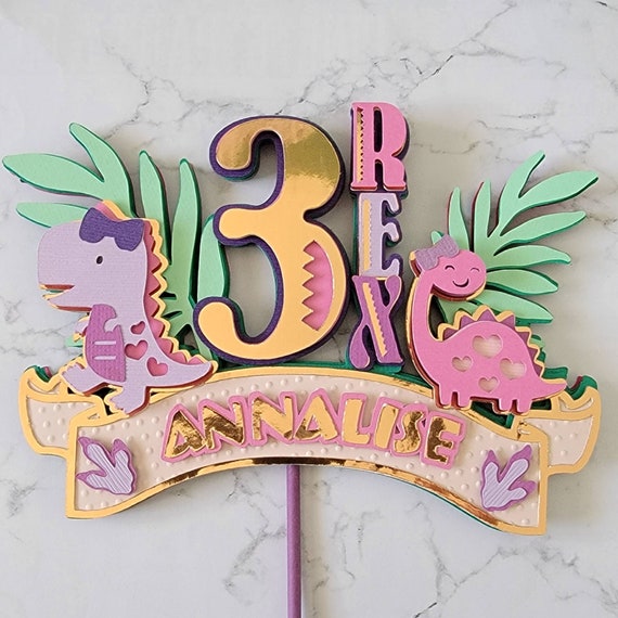 3 Rex Girls Cake Topper in Annalise - Etsy
