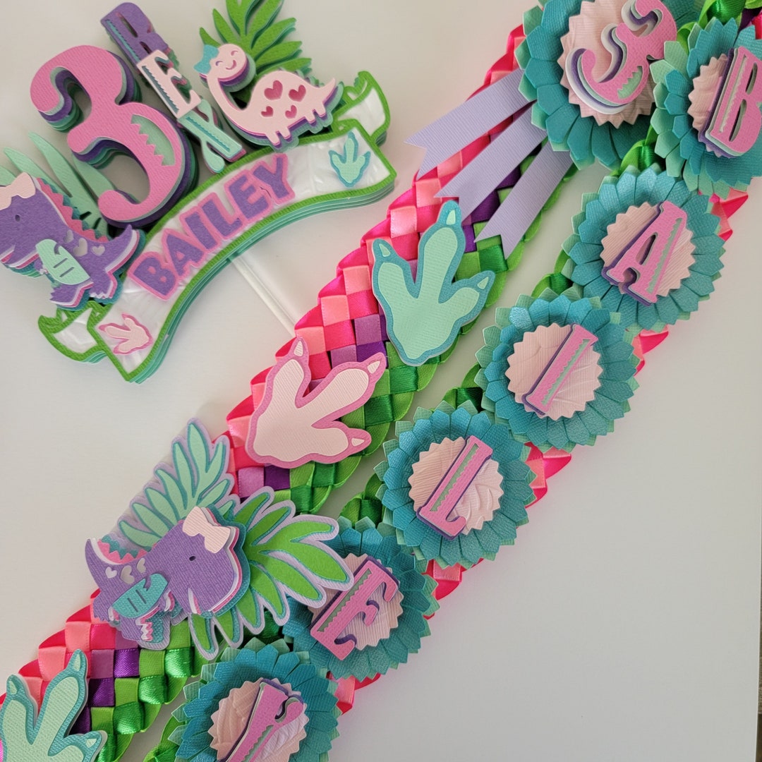 3 Rex Dinosaur Party Ribbon Lei Sash in Kenzie - Etsy