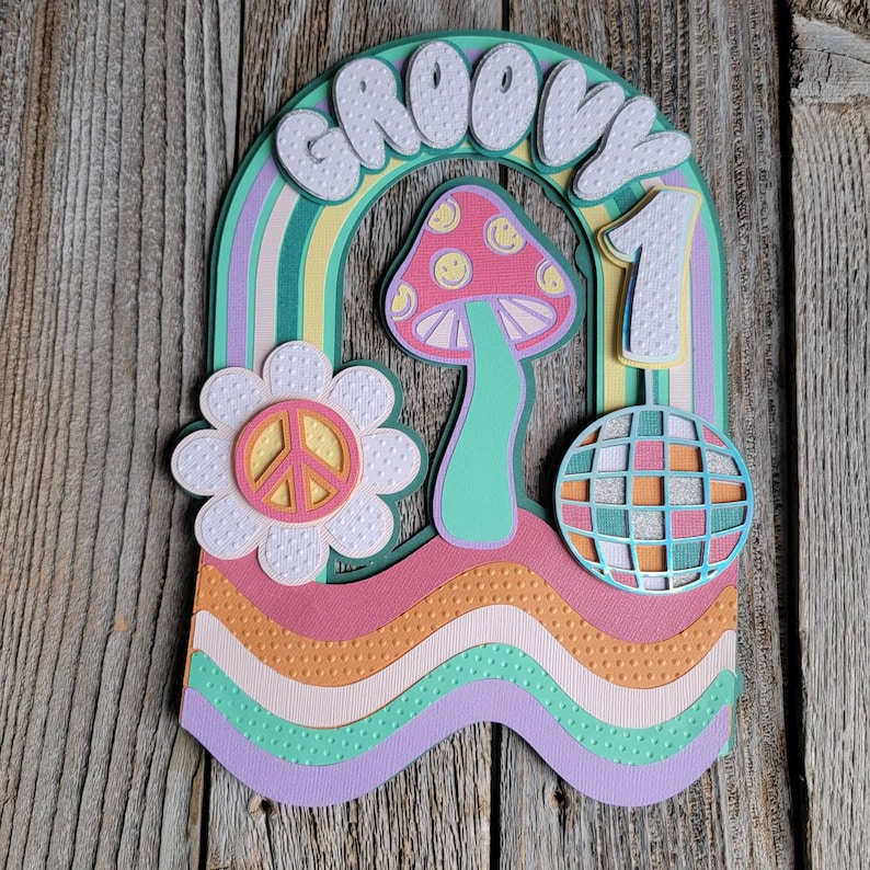 Customized Groovy Disco Ball Topper Groovy One Two Groovy 4ever Groovy ...