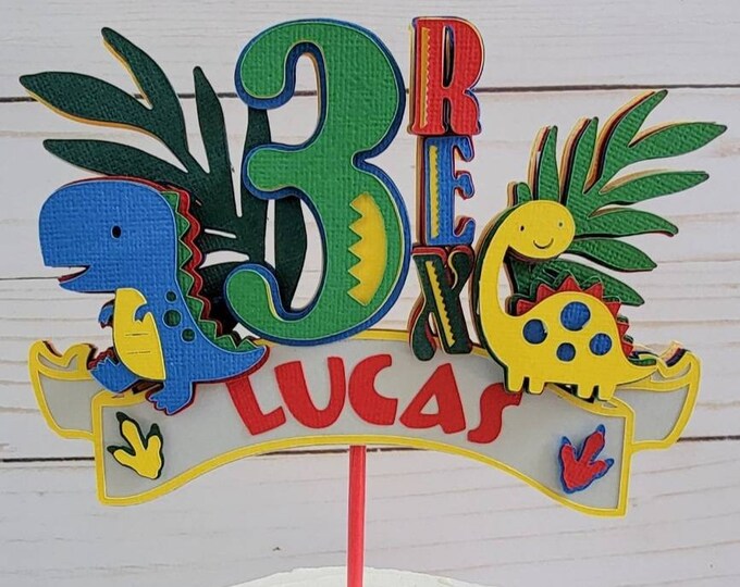 3 Rex Birthday Cake Topper in Charlie - Etsy