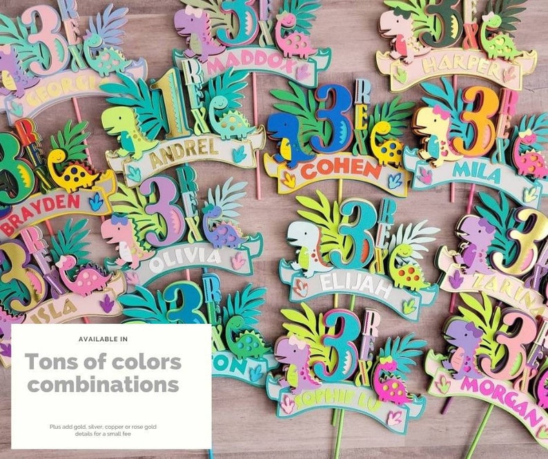 3 Rex Girls Cake Topper in Camila - Etsy