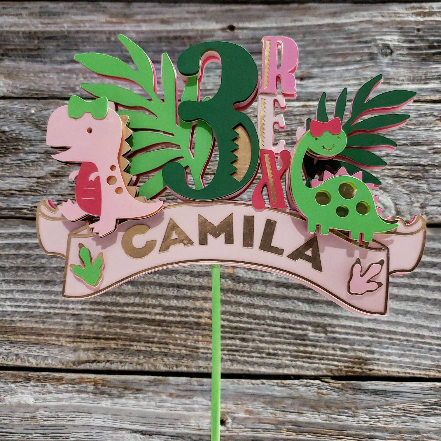 3 Rex Girls Cake Topper in Camila - Etsy