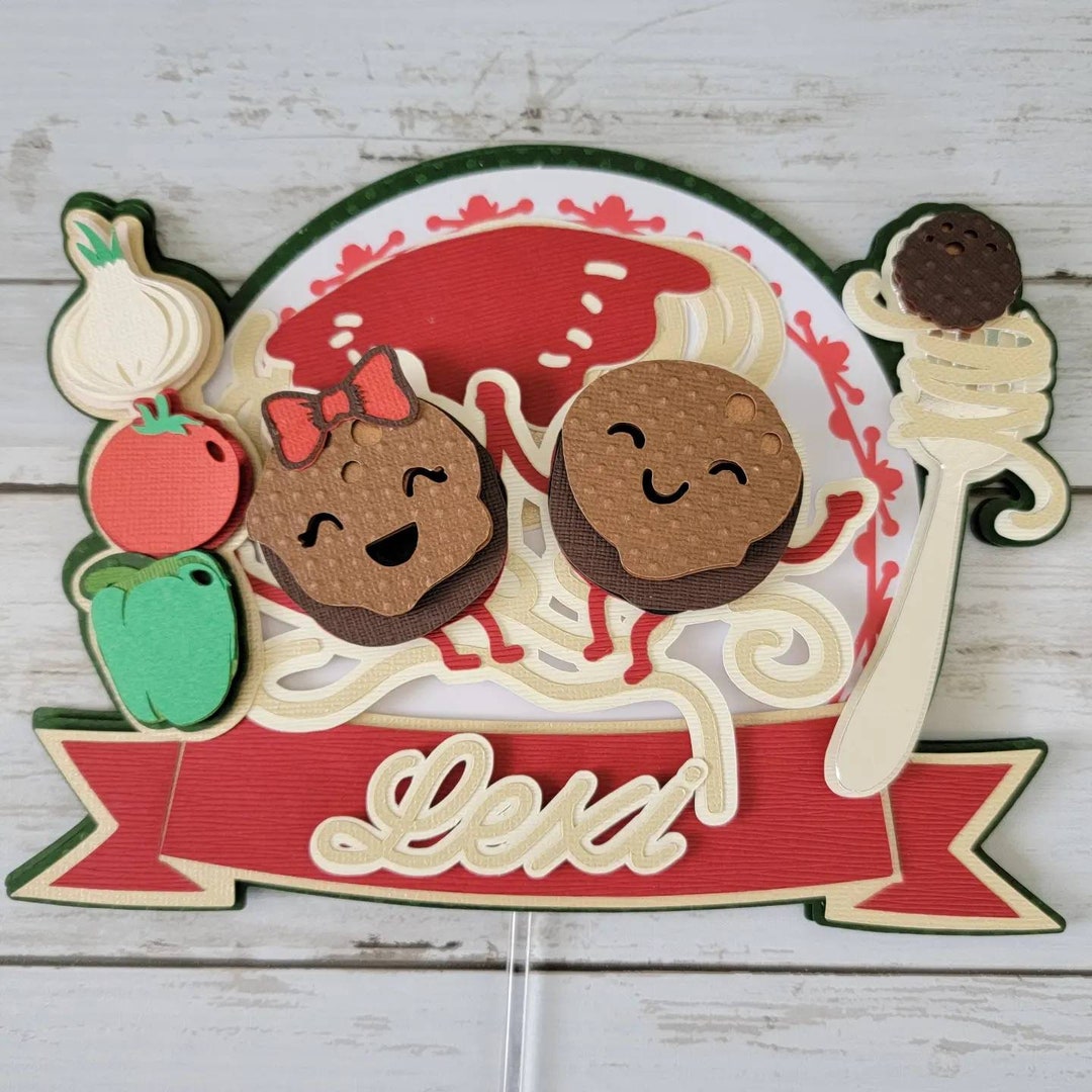 Spaghetti and Meatballs Cake Topper Italian Theme 1st Birthday Party ...