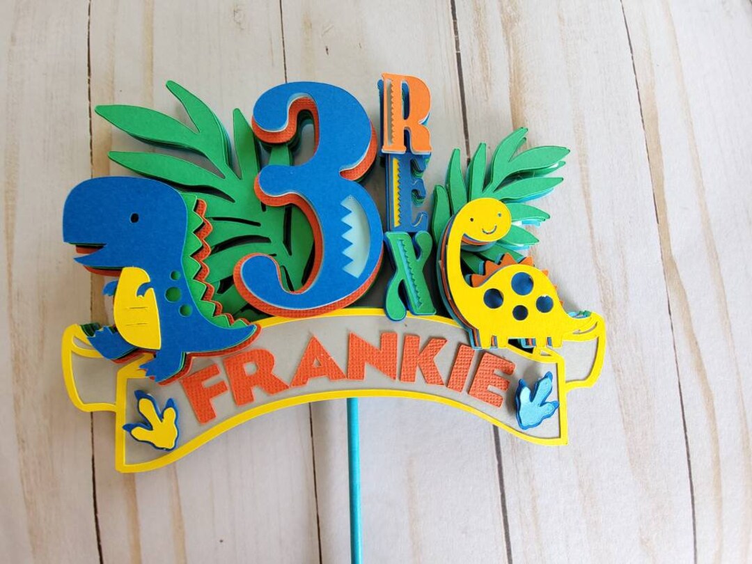 3 Rex Birthday Cake Topper in Jett - Etsy