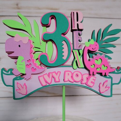 3 Rex Cake Topper Three Rex Cake Topper Dinosaur Cake Topper - Etsy