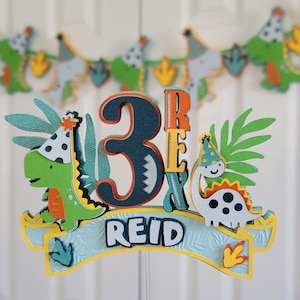 3 Rex Dinosaur Theme Cake Topper in Daxton - Etsy
