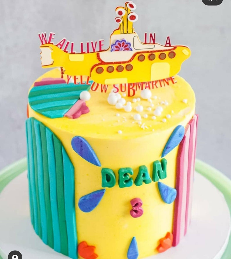 Yellow Submarine Cake Topper - Etsy